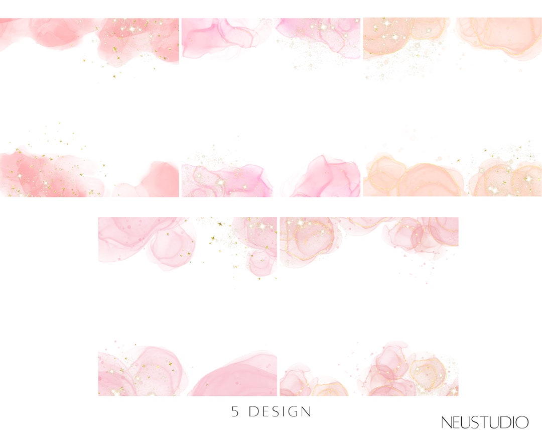 PINK Watercolor Borders PNG, Pink Backgrounds, Pink Watercolor Frames ...
