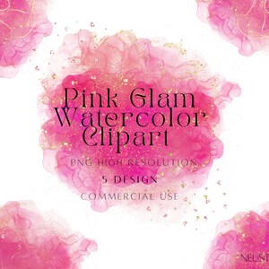 Hot Pink Watercolor Splashes Clipart, Hot Pink Watercolor Background ...