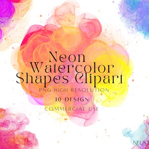 Neon Watercolor Shapes Png Clipart, Neon Abstract Shapes, Neon ...