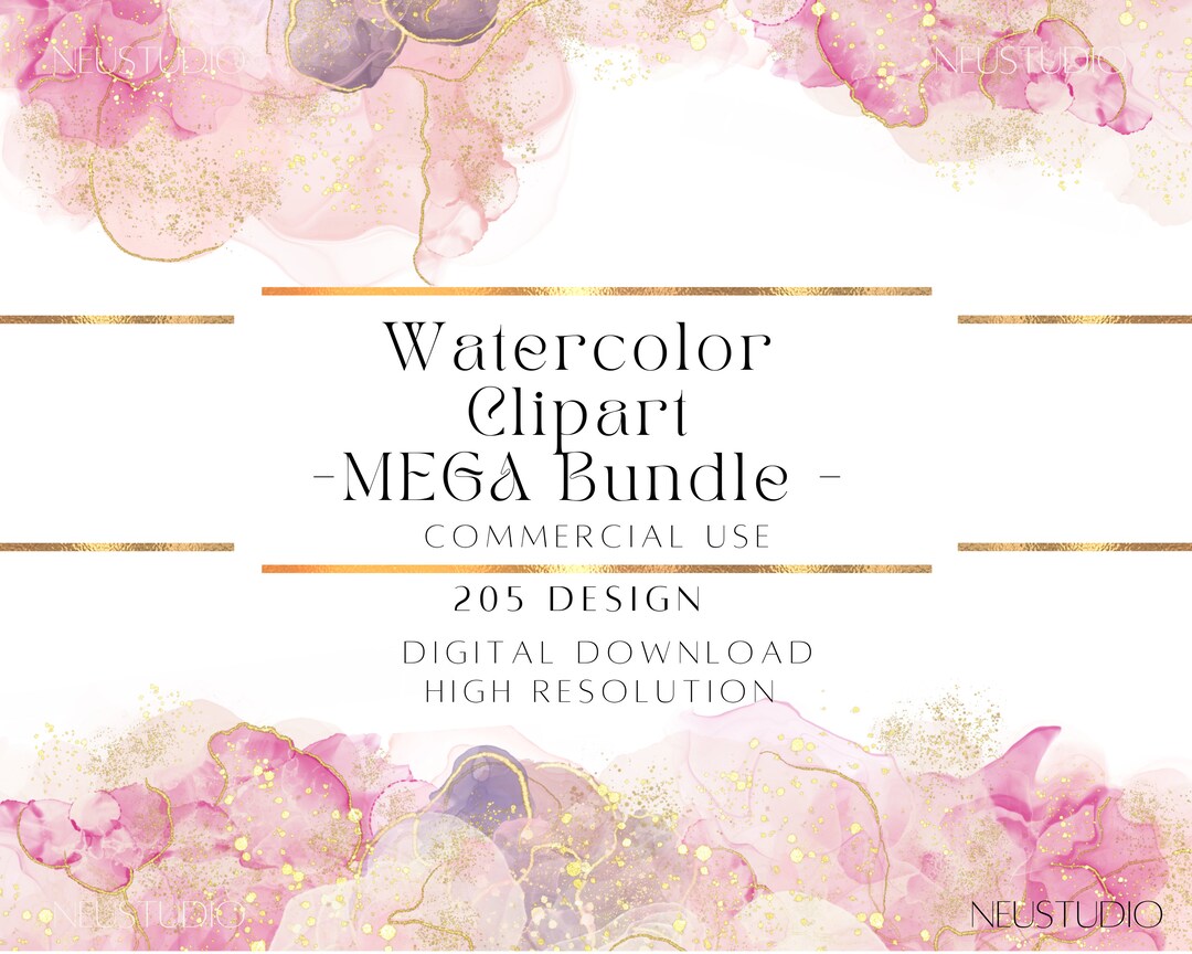 Watercolor PNG Clipart BUNDLE Border Png Watercolor - Etsy