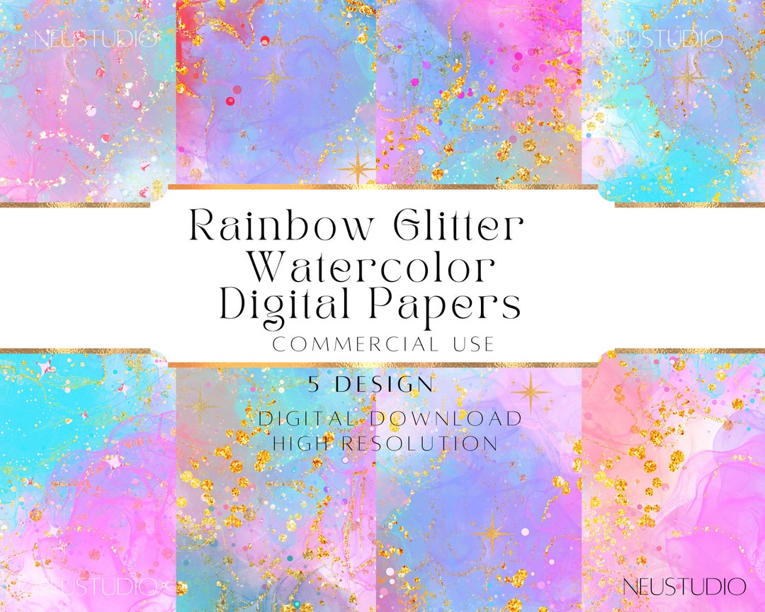 Rainbow Glitter Backgrounds, Glitter Digital Papers, Glitter Patterns ...