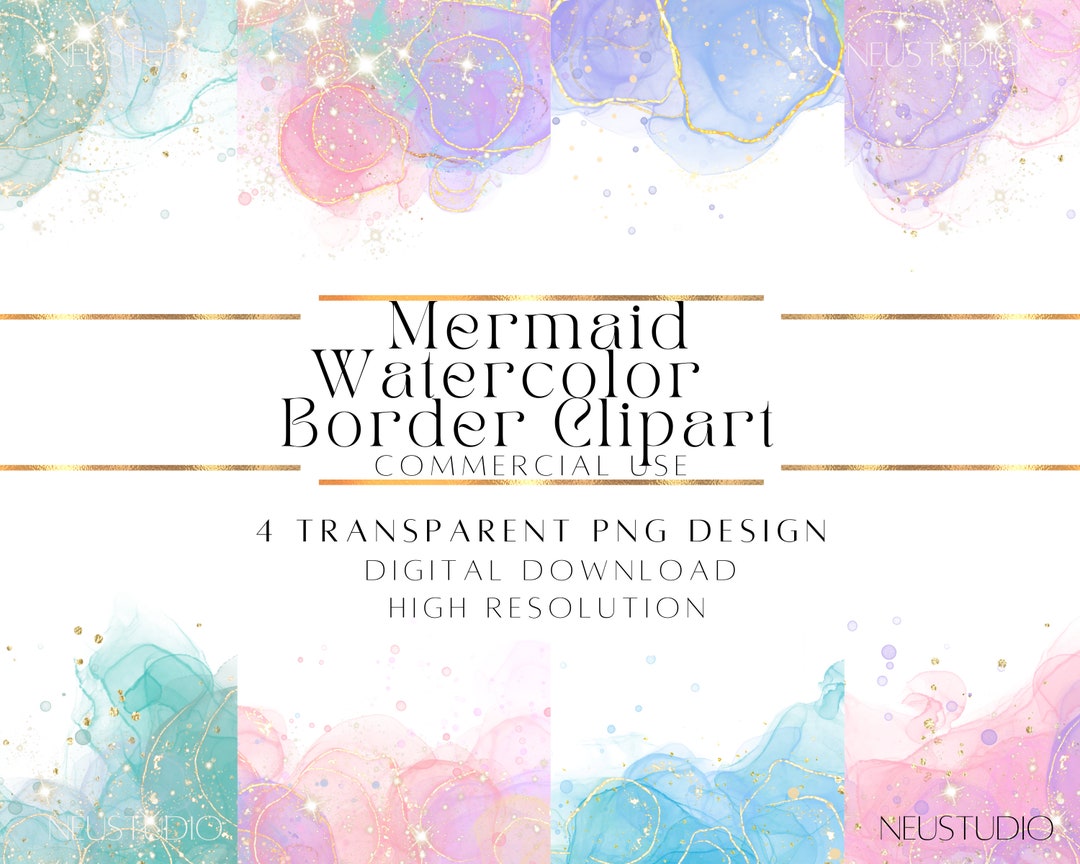 Watercolor Borders PNG Clipart, Decorative Frames and Borders Clipart ...
