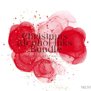 Red Alcohol Ink Clipart, Christmas Clipart, Watercolor Background Png ...