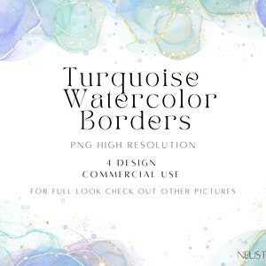 Turquoise Watercolor Border PNG Clipart, Ocean Watercolor Texture Png ...