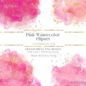 Pink Watercolor Clipart, Pink Clipart PNG, Pink Background PNG, Sparkle ...