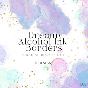 Dreamy Borders PNG, Watercolor Borders Clipart, Border Clipart, Glitter ...