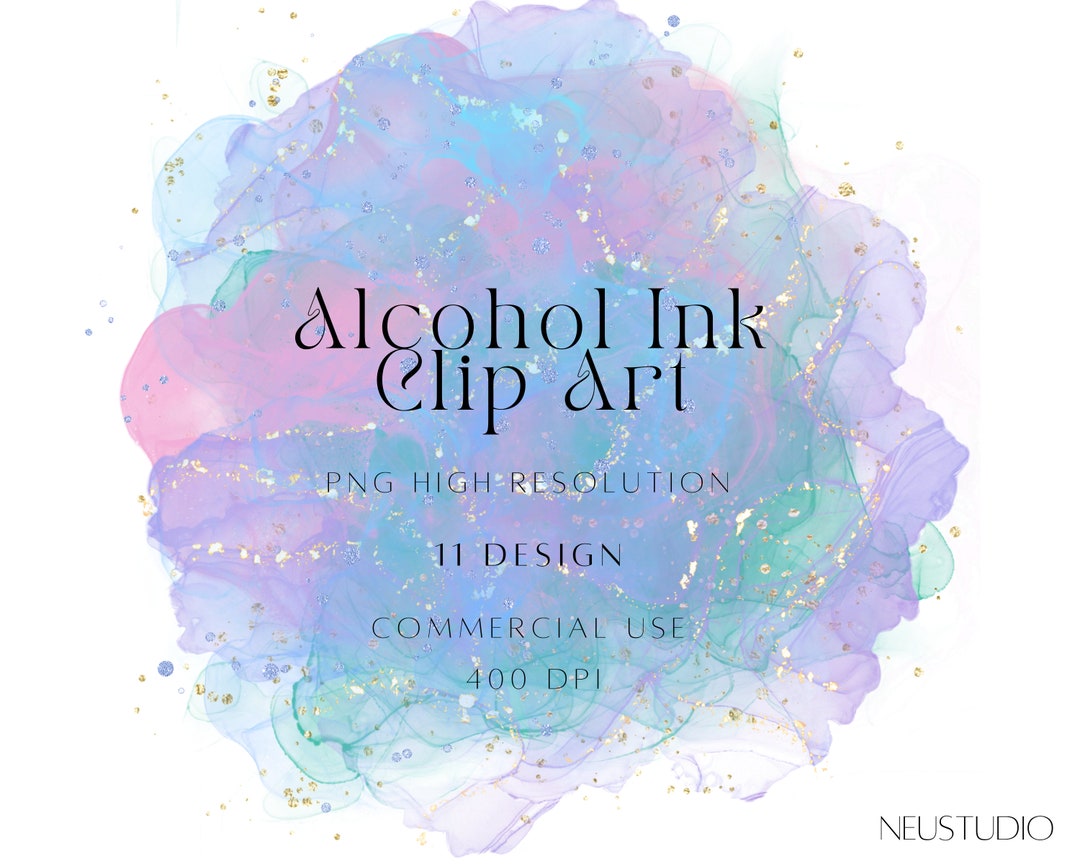 Alcohol Ink Clipart Watercolor Splashes PNG Background - Etsy