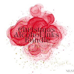 Green Alcohol Ink Clipart, Watercolor Christmas Background PNG, Red ...