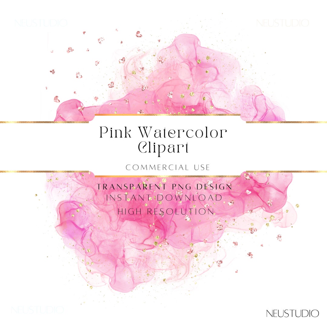 Pink Watercolor Clipart, Pink Clipart PNG, Pink Background PNG, Sparkle ...