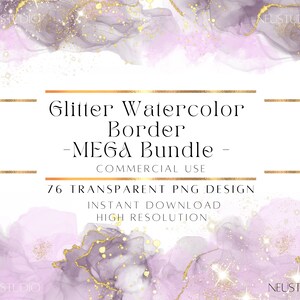 Watercolor Border PNG, Watercolor Clipart PNG, Glitter Borders ...