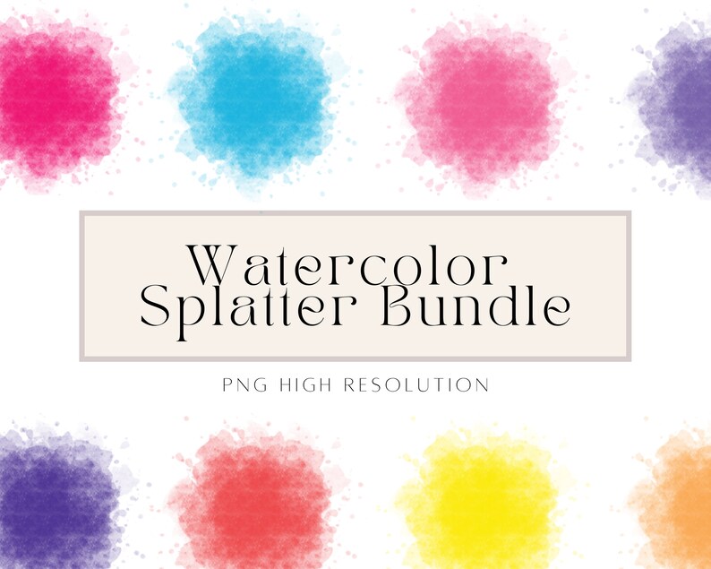 Watercolor Splashes Clipart Color Splash Png Watercolor - Etsy