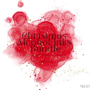 Green Alcohol Ink Clipart, Watercolor Christmas Background PNG, Red ...