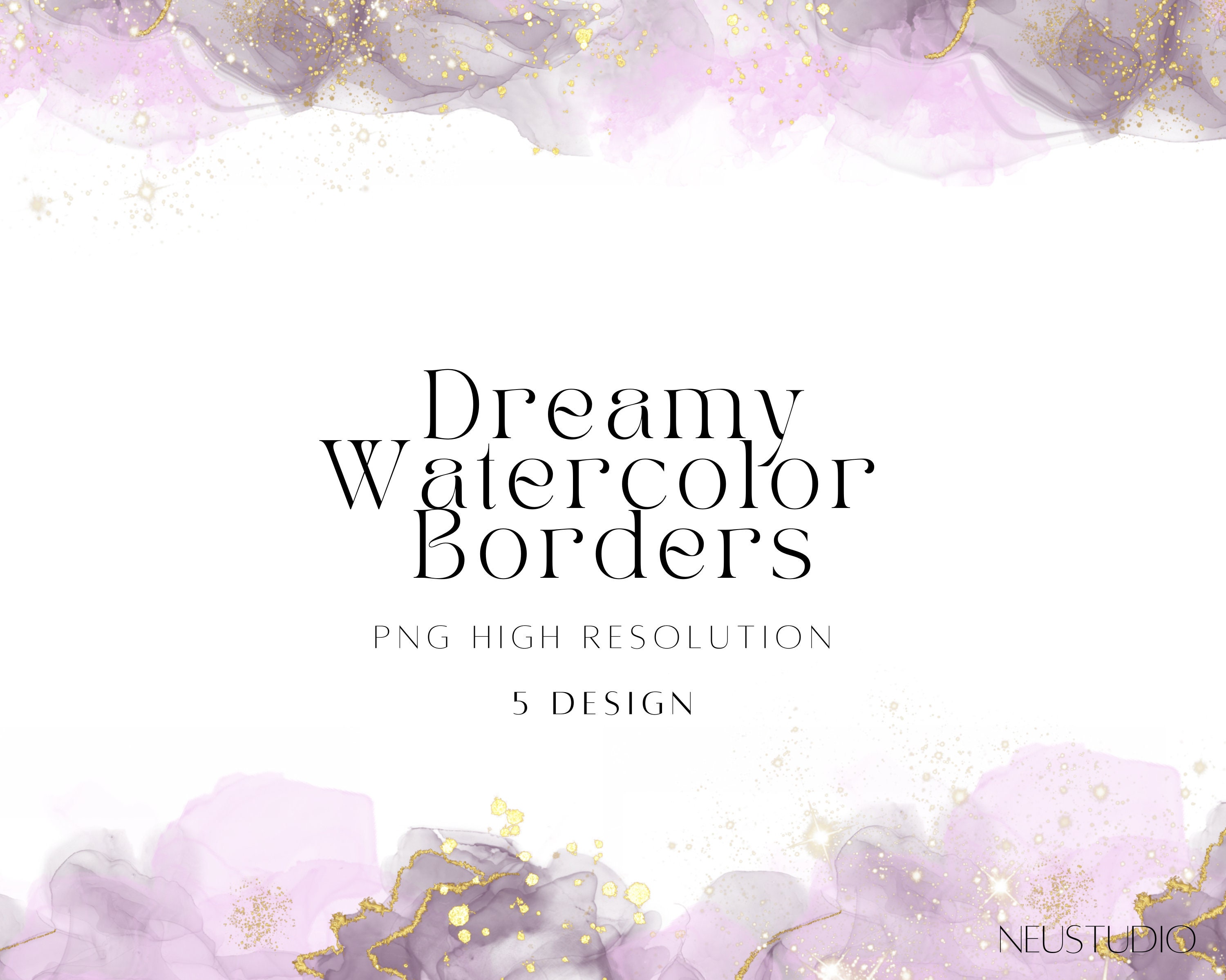 Alcohol Ink Borders Clipart Watercolor Borders Watercolor - Etsy UK