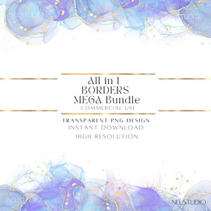 Watercolor Borders, Borders PNG, Watercolor Frames, Invitation Border ...