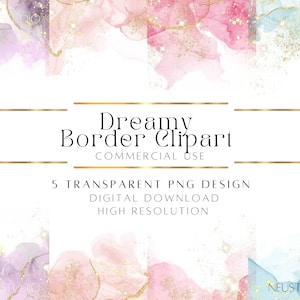 Alcohol Ink Borders Clipart, Watercolor Borders, Watercolor Frame ...