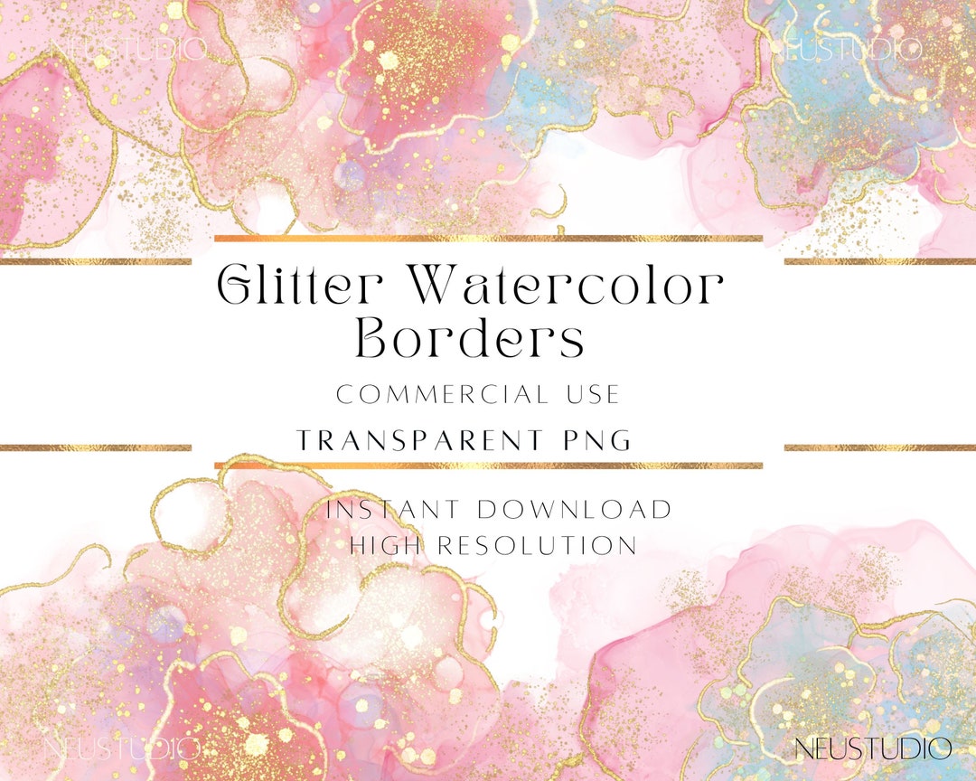 Watercolor Borders, Borders PNG, Watercolor Frames, Invitation Border ...