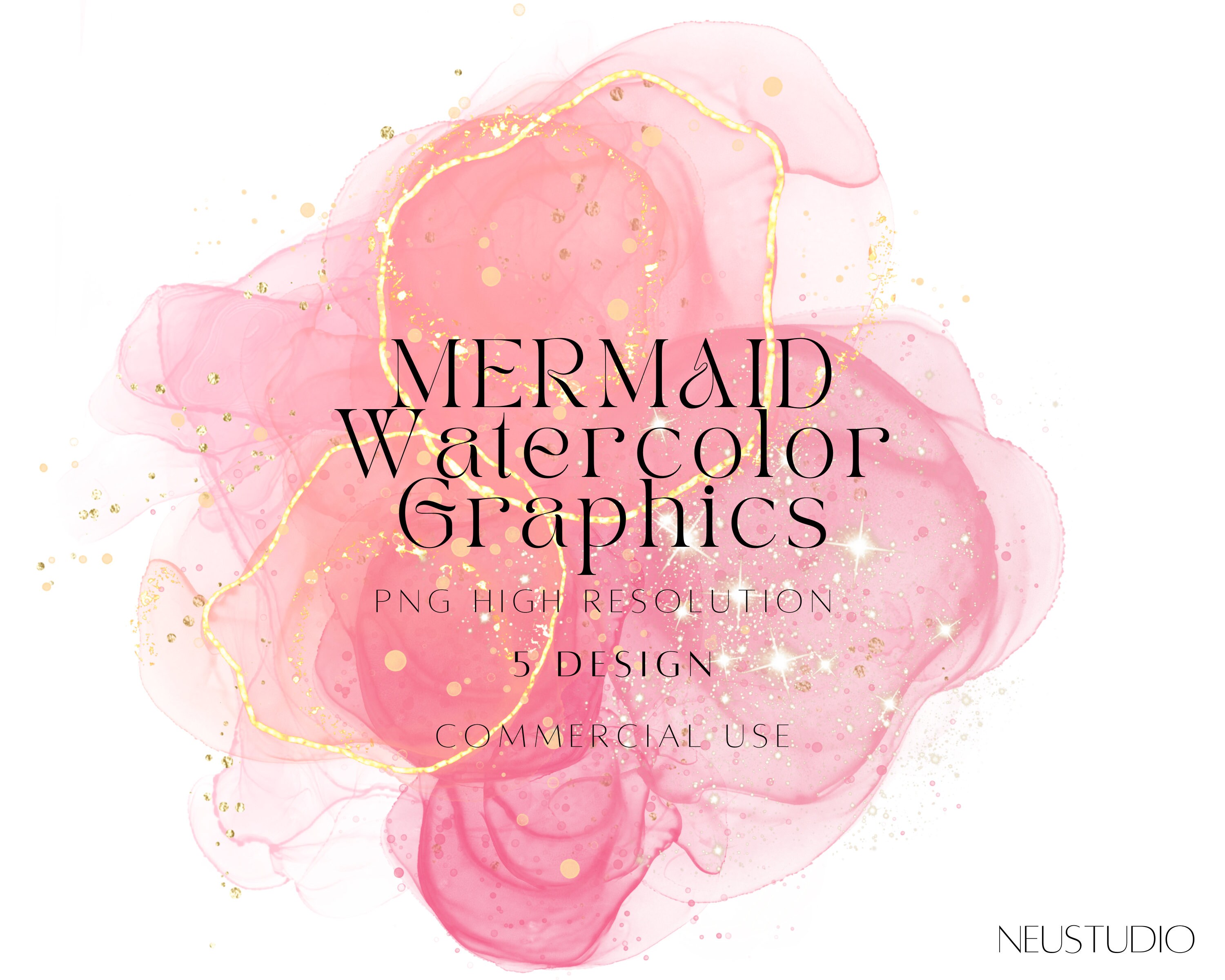 Watercolor Background With Gold Glitters Watercolor Textures - Etsy