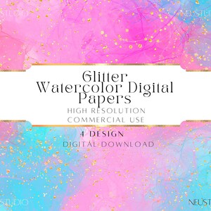 Glitter Watercolor Backgrounds Rainbow Glitter Digital - Etsy