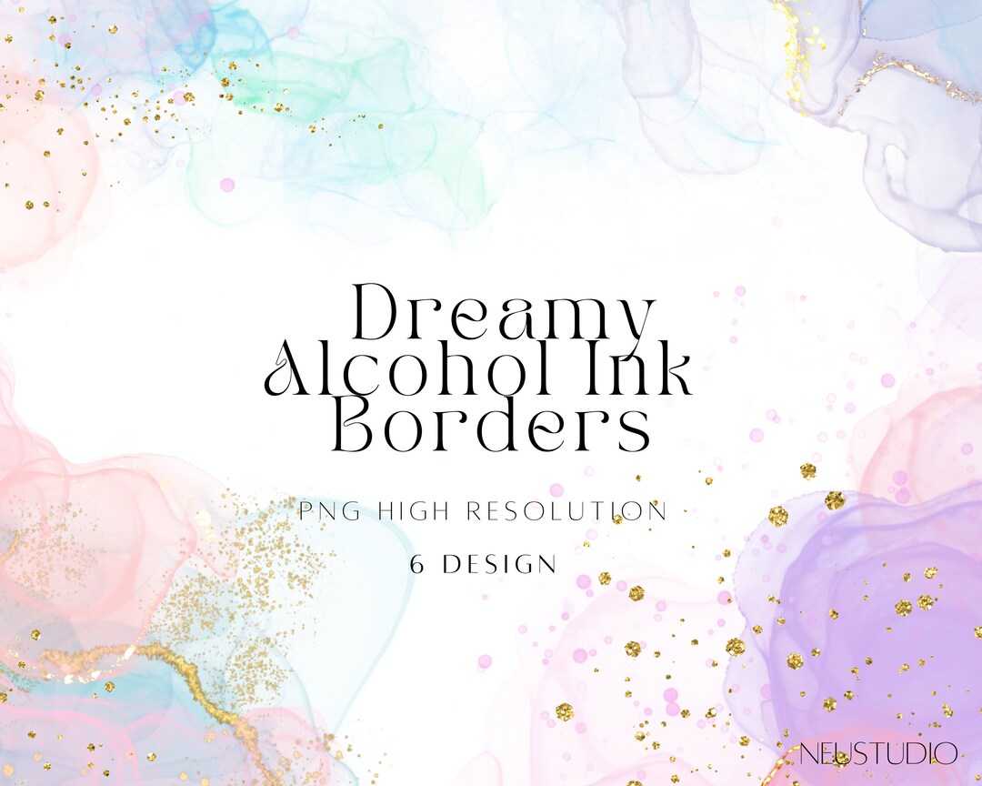 Dreamy Borders PNG, Watercolor Borders Clipart, Border Clipart, Glitter ...