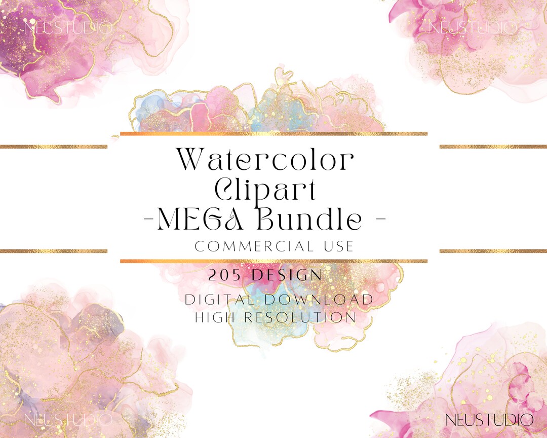 Watercolor PNG Clipart BUNDLE Border Png Watercolor - Etsy