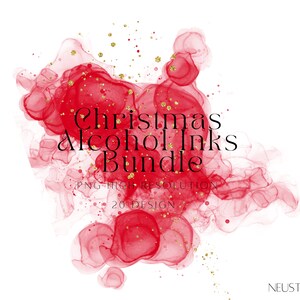 Green Alcohol Ink Clipart, Watercolor Christmas Background PNG, Red ...