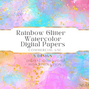 Rainbow Glitter Backgrounds, Glitter Digital Papers, Glitter Patterns ...