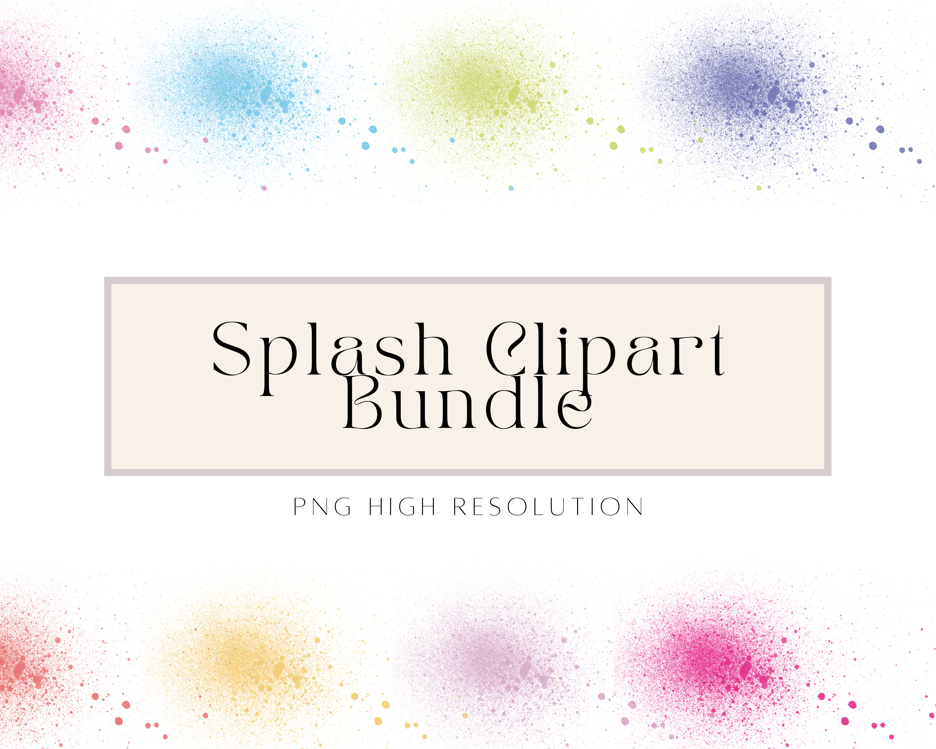 Rainbow Paint Splatter Clip Art