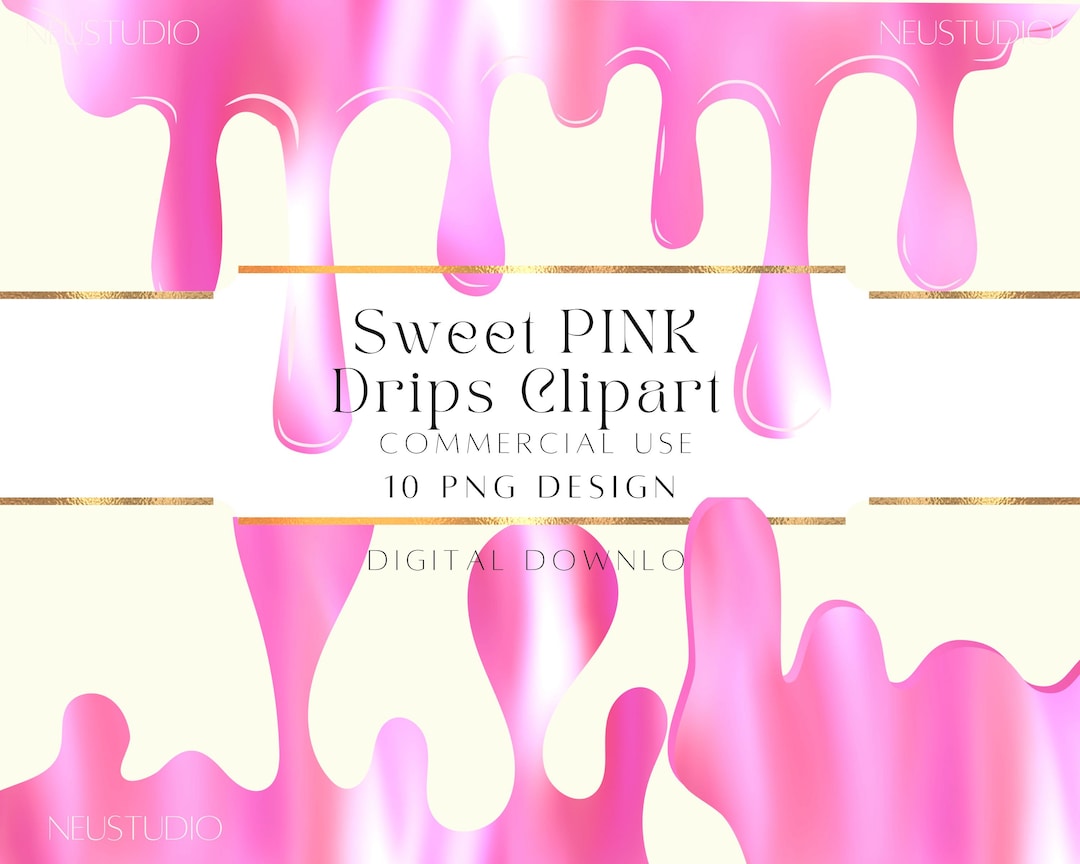 Pink Splashes, Pink Drip PNG, Paint Drip PNG, Pink Borders, Decorative ...