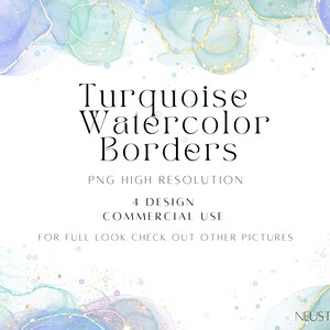 Turquoise Watercolor Border PNG Clipart, Ocean Watercolor Texture Png ...