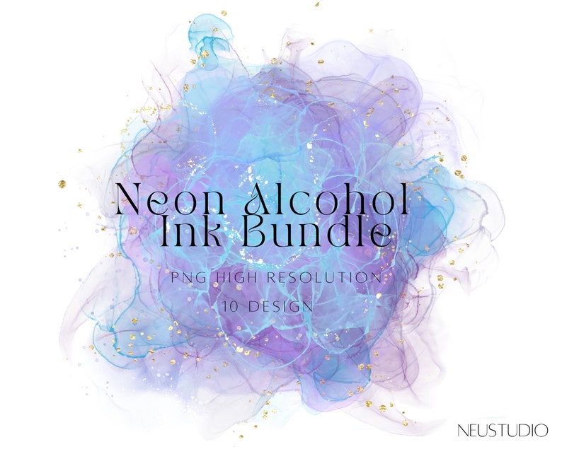 Neon Rainbow Alcohol Ink Clipart Neon Background PNG - Etsy