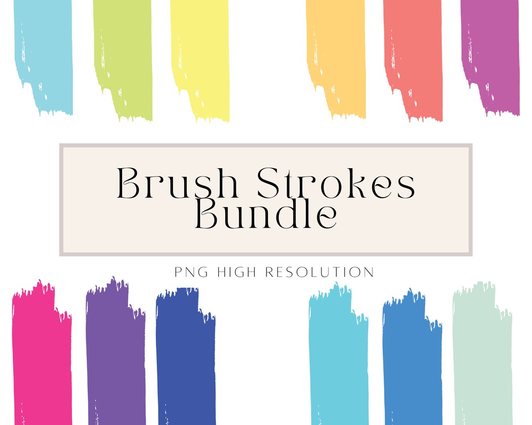 Brush Strokes Clipart Png Bundle, Paint PNG Clipart, Commercial Use ...