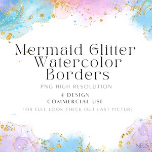 Pastel Watercolor Borders – 4 Pink & Purple PNG Frames With Gold ...