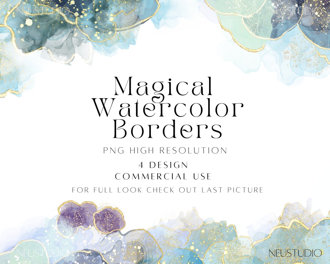 Glitter Borders Png, Green Watercolor Borders, Abstract Borders ...