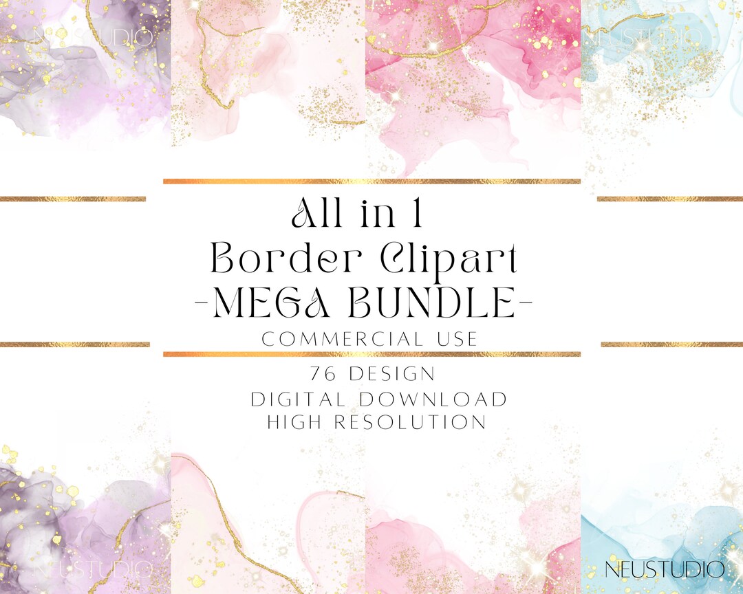 Watercolor Borders, Borders PNG, Watercolor Frames, Invitation Border ...