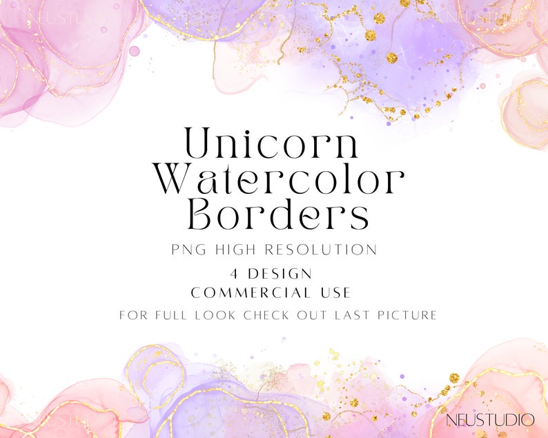 Watercolor Borders Png Watercolor Frame Clipart Watercolor - Etsy