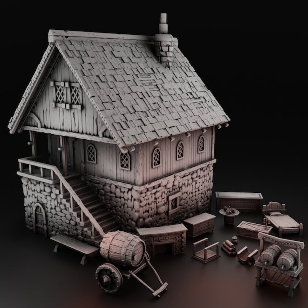Tavern and Props | 28mm | Tabletop Scenery | STL Only | Dnd | RPG | Fdm ...