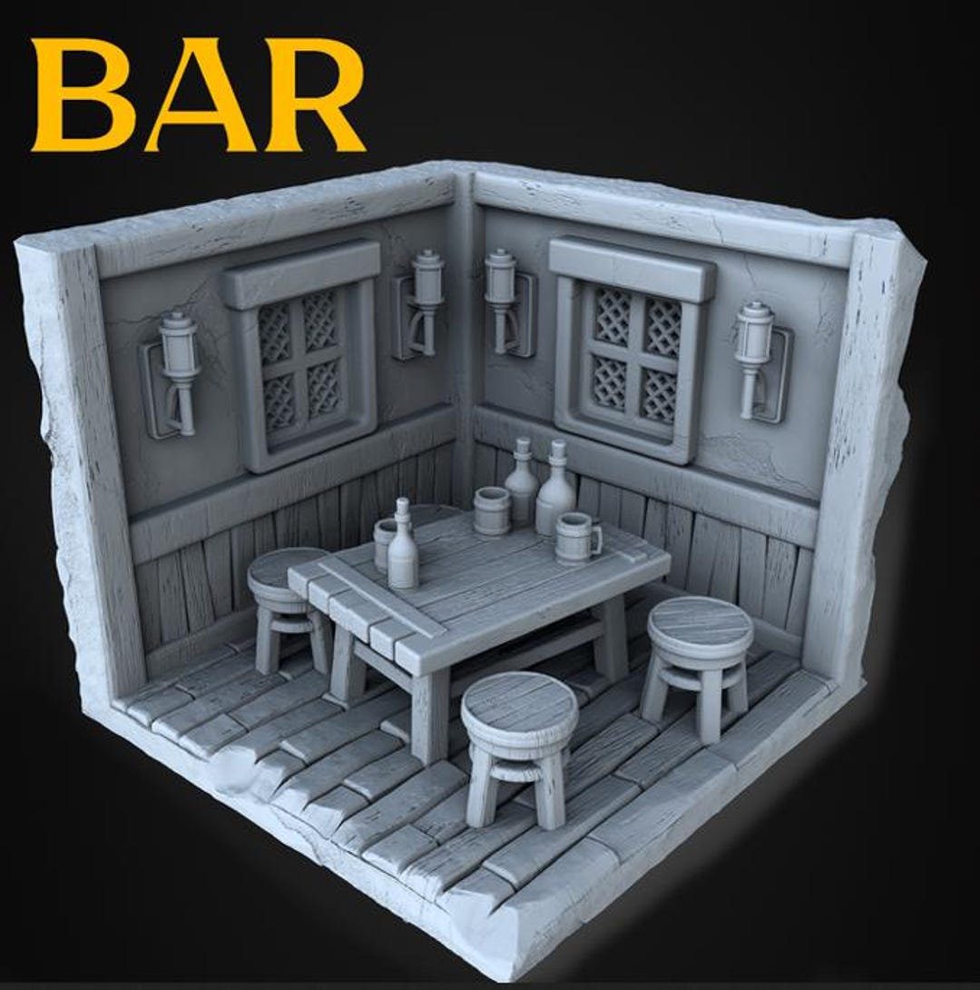 Bar | Cream | 28mm | Tabletop Scenery | STL Only | Dnd | RPG | Fdm ...
