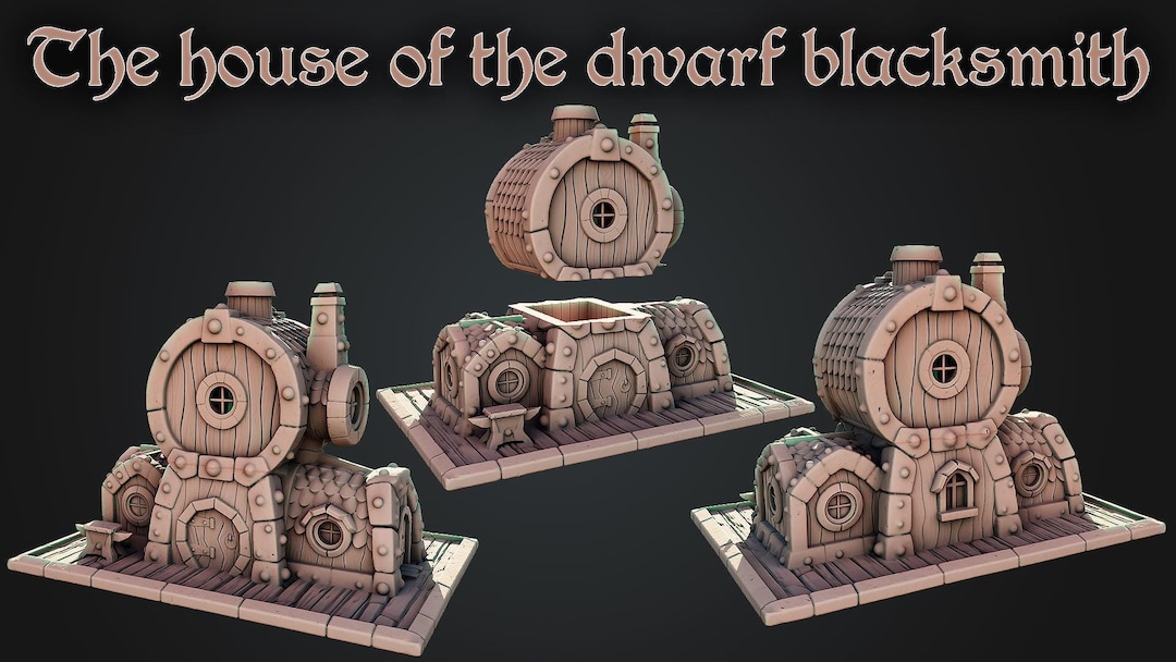 House of the Dwarf Blacksmith | 28mm | Tabletop Scenery | STL Only ...