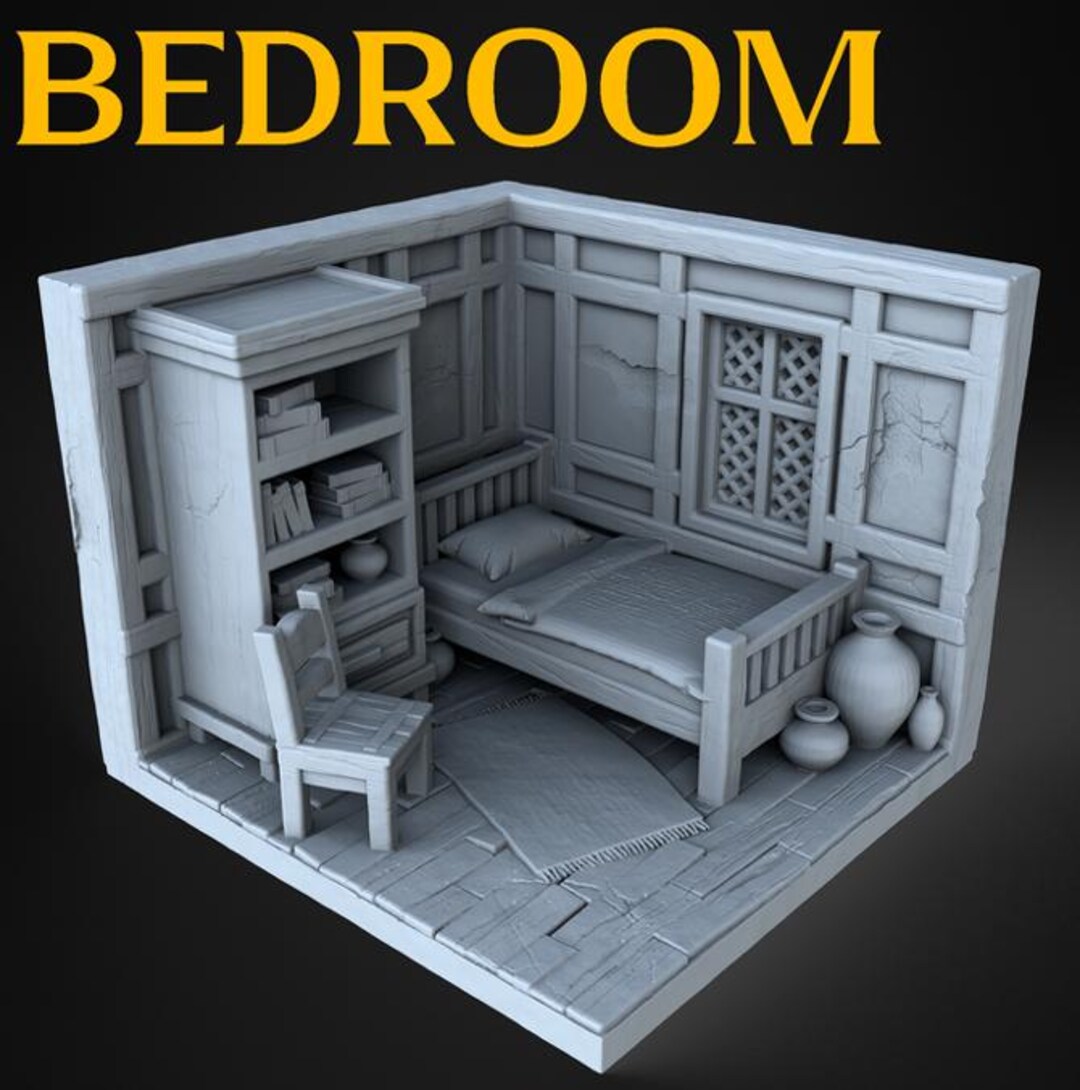 Bedroom | Cream | 28mm | Tabletop Scenery | STL Only | Dnd | RPG | Fdm ...