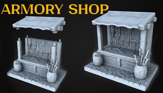 Armory Shop | 28mm | Tabletop Scenery | STL Only | Dnd | RPG | Fdm ...
