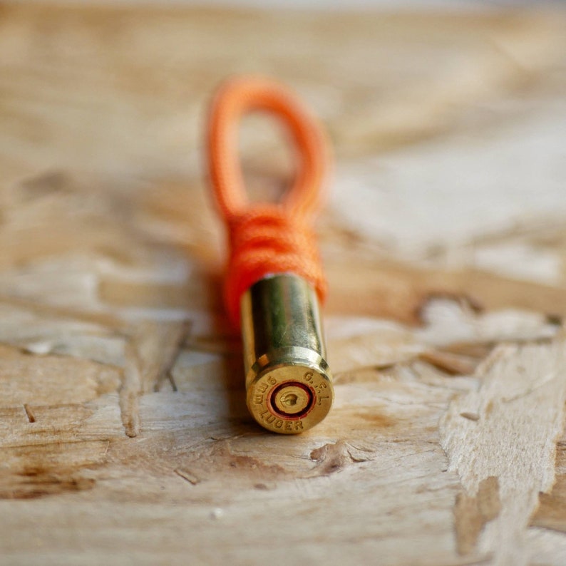 9mm Bullet Keyring PICK YOUR COLOUR Paracord Spent Luger - Etsy