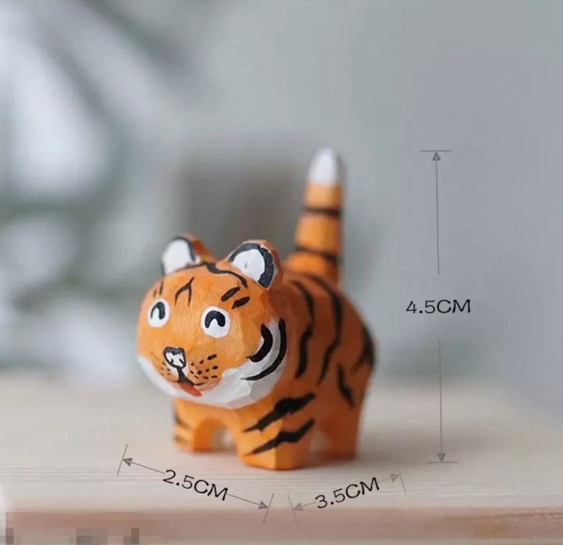 Home Decor Tiger Figurine Wooden Tiger Little Tiger Statue - Etsy