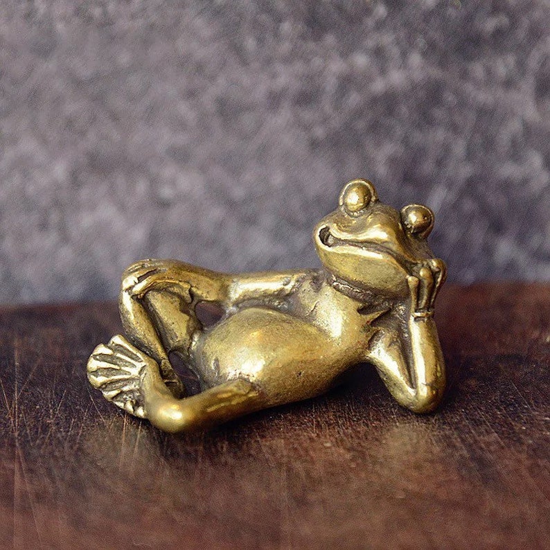 Meditation Frog Statue Feng Shui Zen Frog Yoga Copper Frog Statue ...