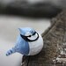 Blue Jay Wood Carving Bird Blue Jay Figurine Handmade Wood Bird ...