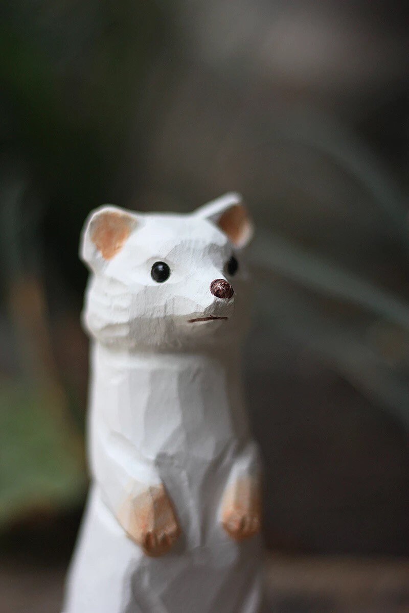 Ling Ferret Figurines Wooden Lung Ferret Home Decor Wooden Decor Moms ...