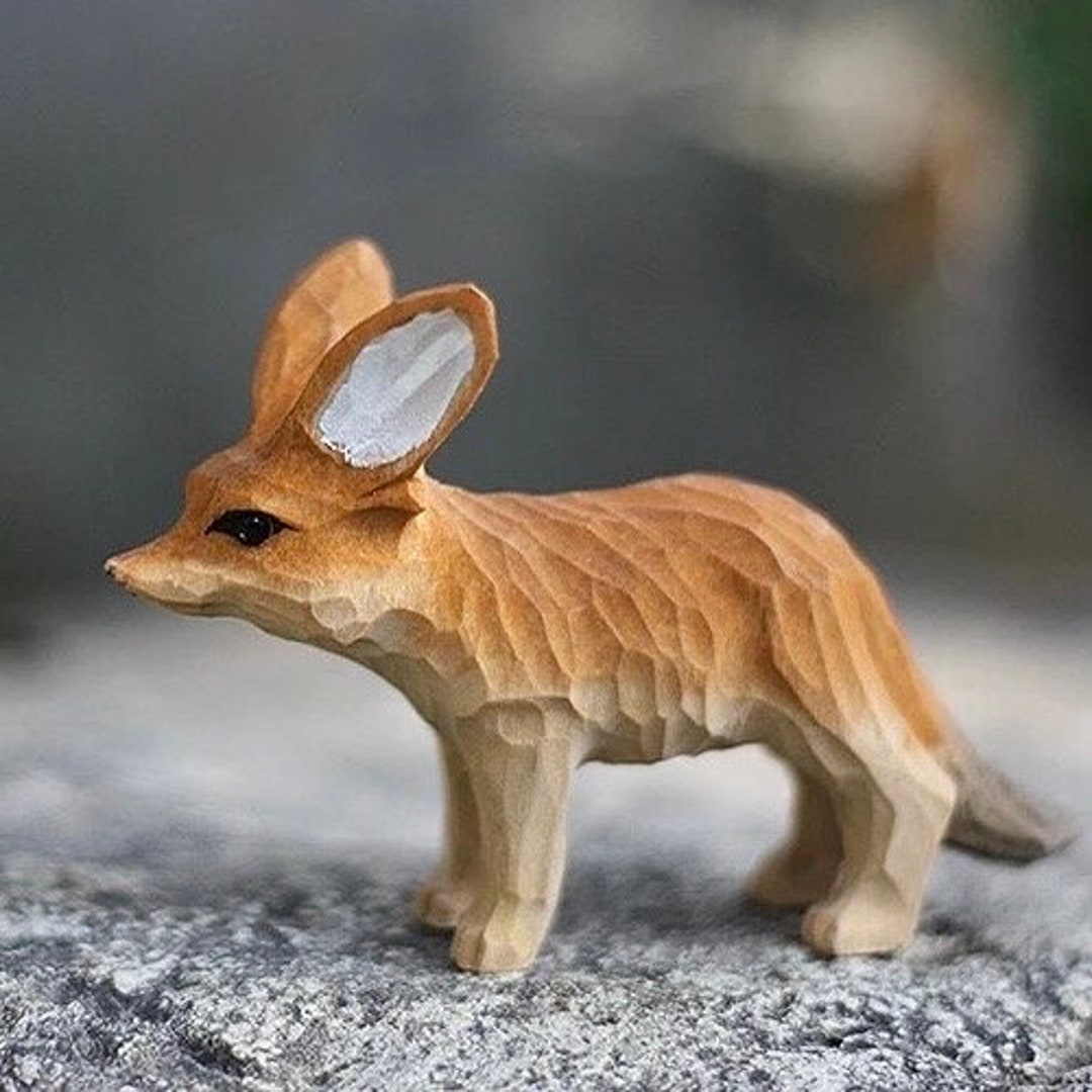 Fox Fennec Home Decor Wooden Carved Figurine Pets Wooden Fox Gifts ...