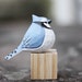 Blue Jay Wood Carving Bird Blue Jay Figurine Handmade Wood Bird ...
