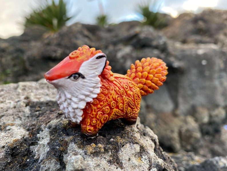 Foxy Figurine Resin Fox Figurine Relaxing Rabbit Home Decor - Etsy