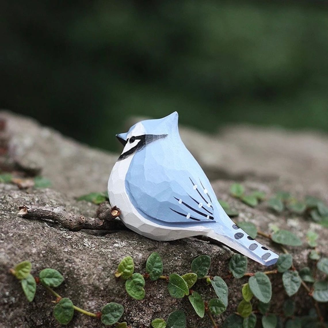 Blue Jay Wood Carving Bird Blue Jay Figurine Handmade Wood - Etsy