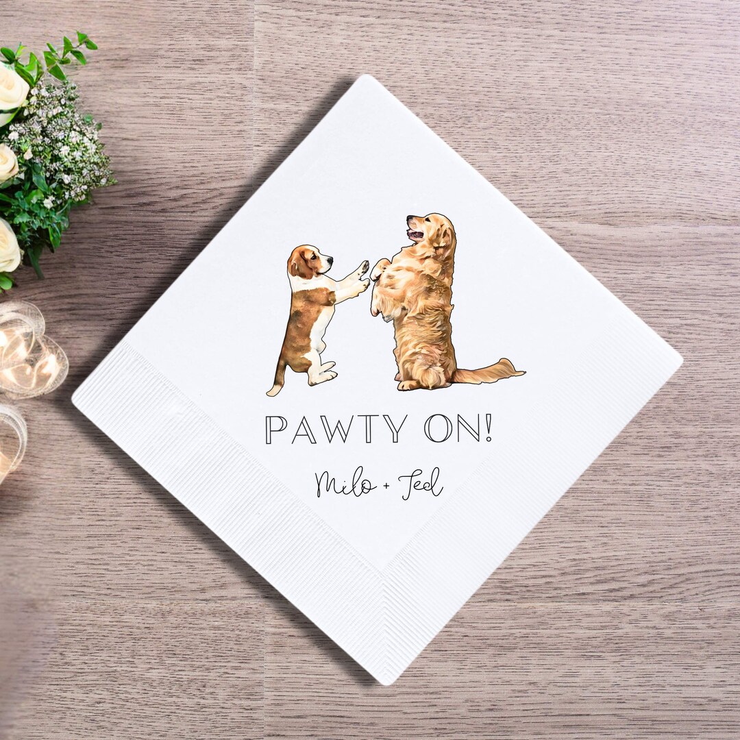 Custom Dog Cocktail Napkins Personalized Wedding Napkins With Pet ...
